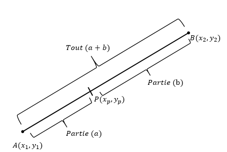 Le point milieu et le point de partage d'un segment | Alloprof