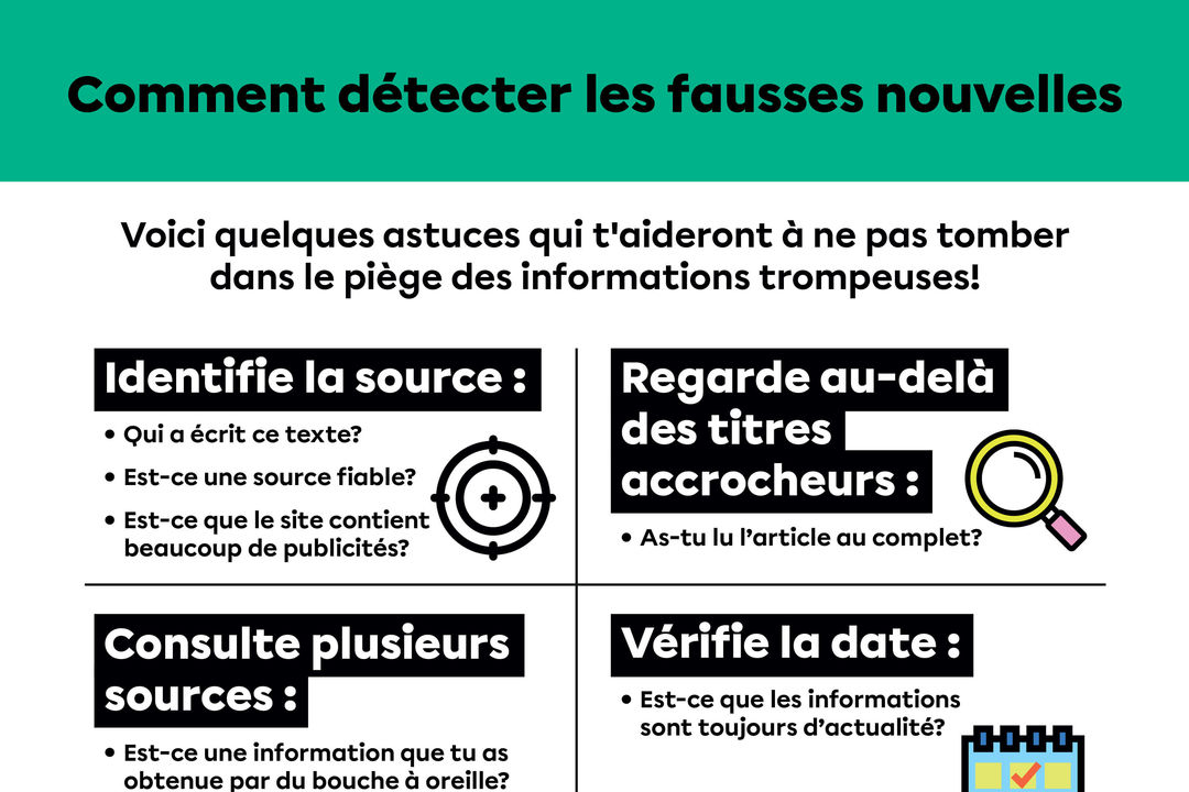 Comment détecter les fausses nouvelles | Affiche | Alloprof