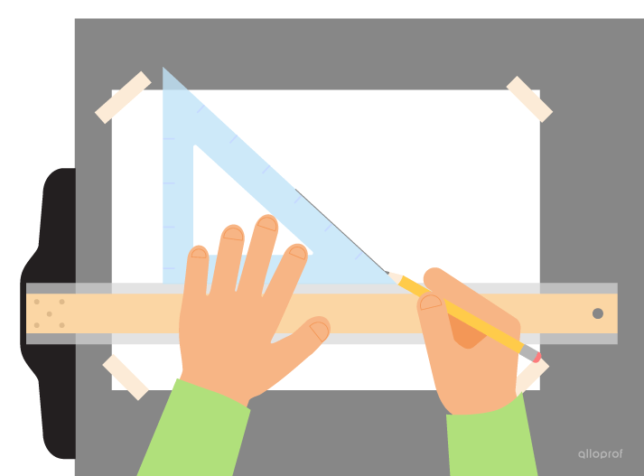 Tracing an oblique line | Alloprof