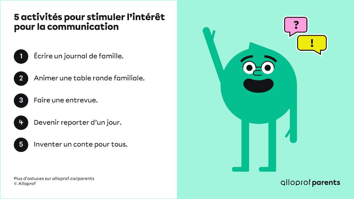 5 activités pour stimuler l’intérêt pour la communication | Alloprof
