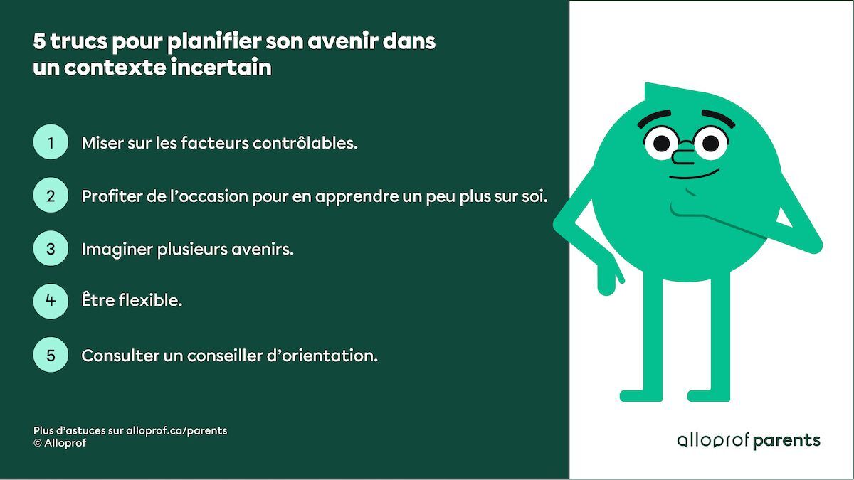 5 trucs pour planifier son avenir dans un contexte incertain | Alloprof