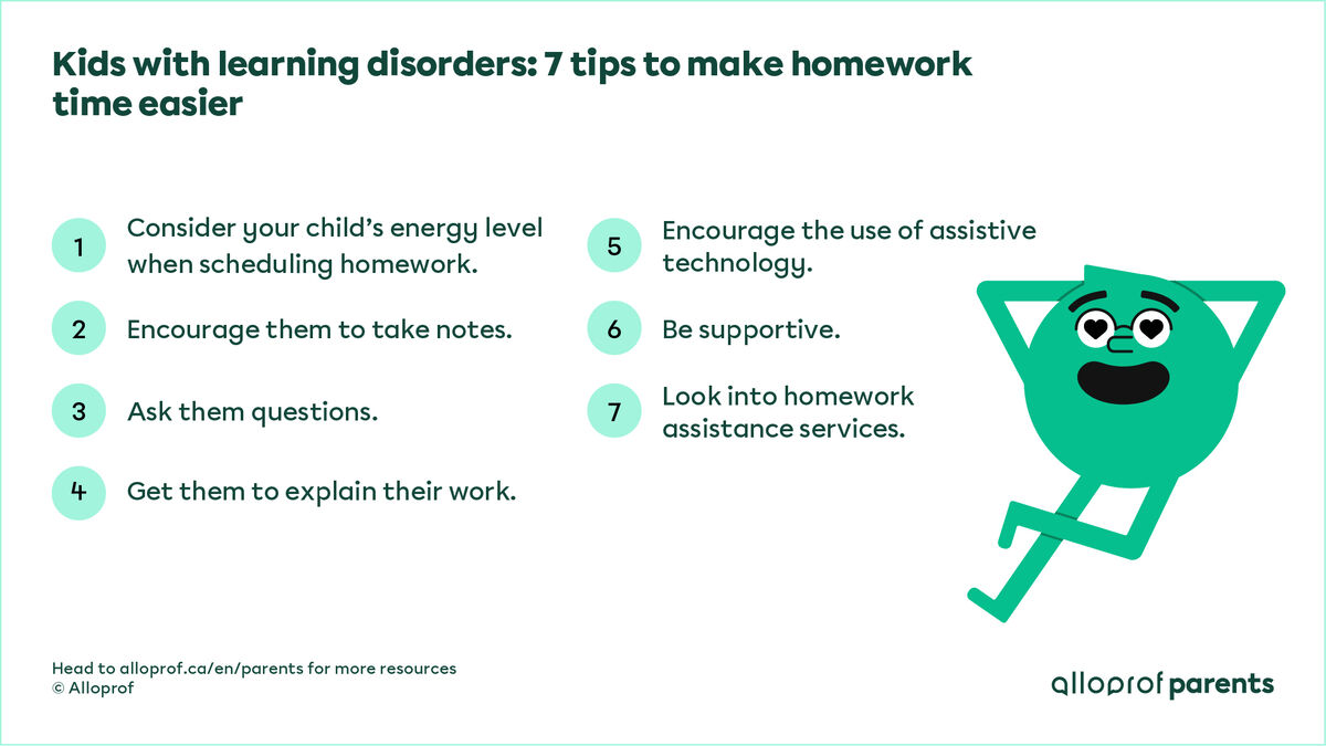 Homework tips for children with learning disorders | Alloprof