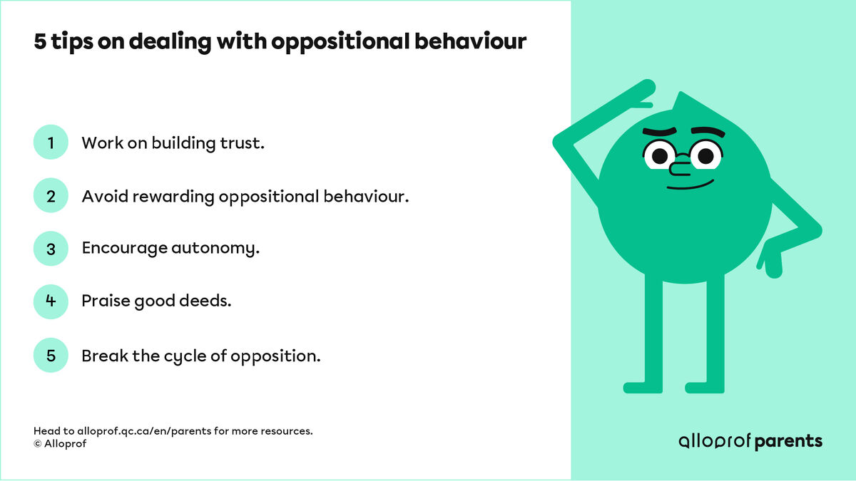 Tips on dealing with oppositional behaviour | Alloprof