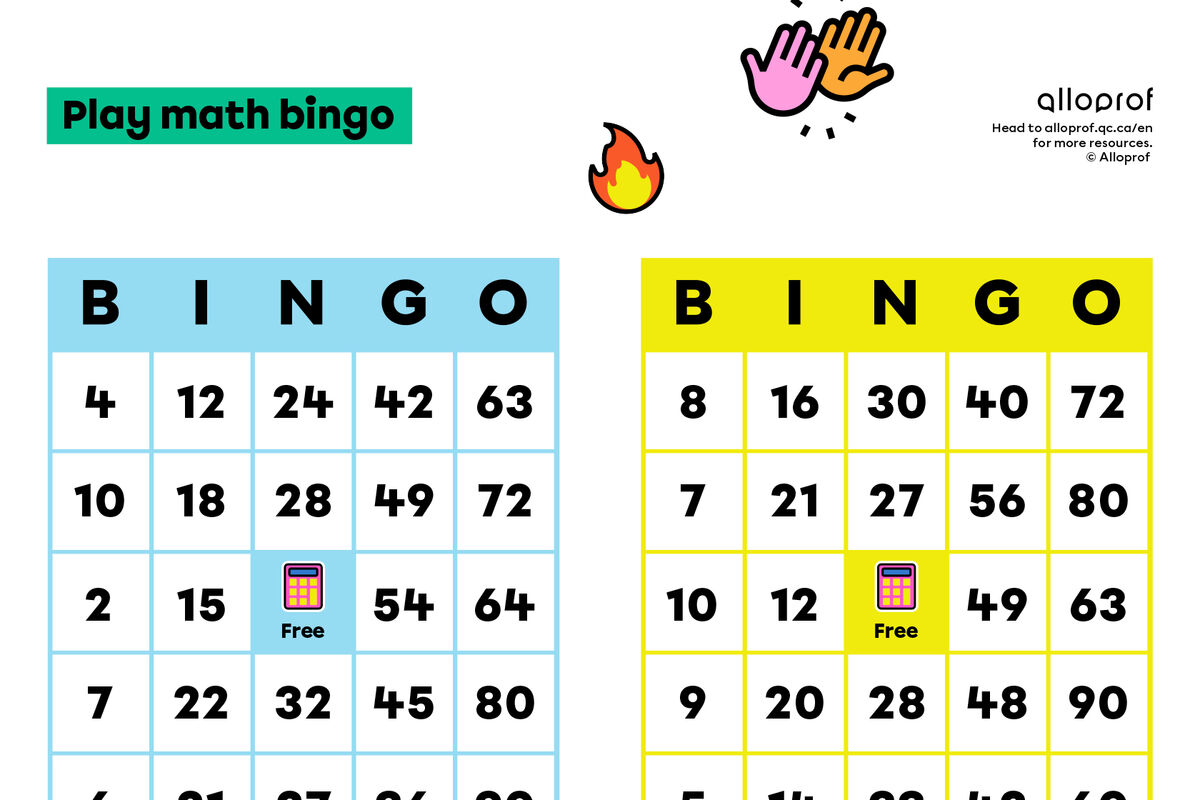 Pedagogical Game: Math Bingo | Alloprof
