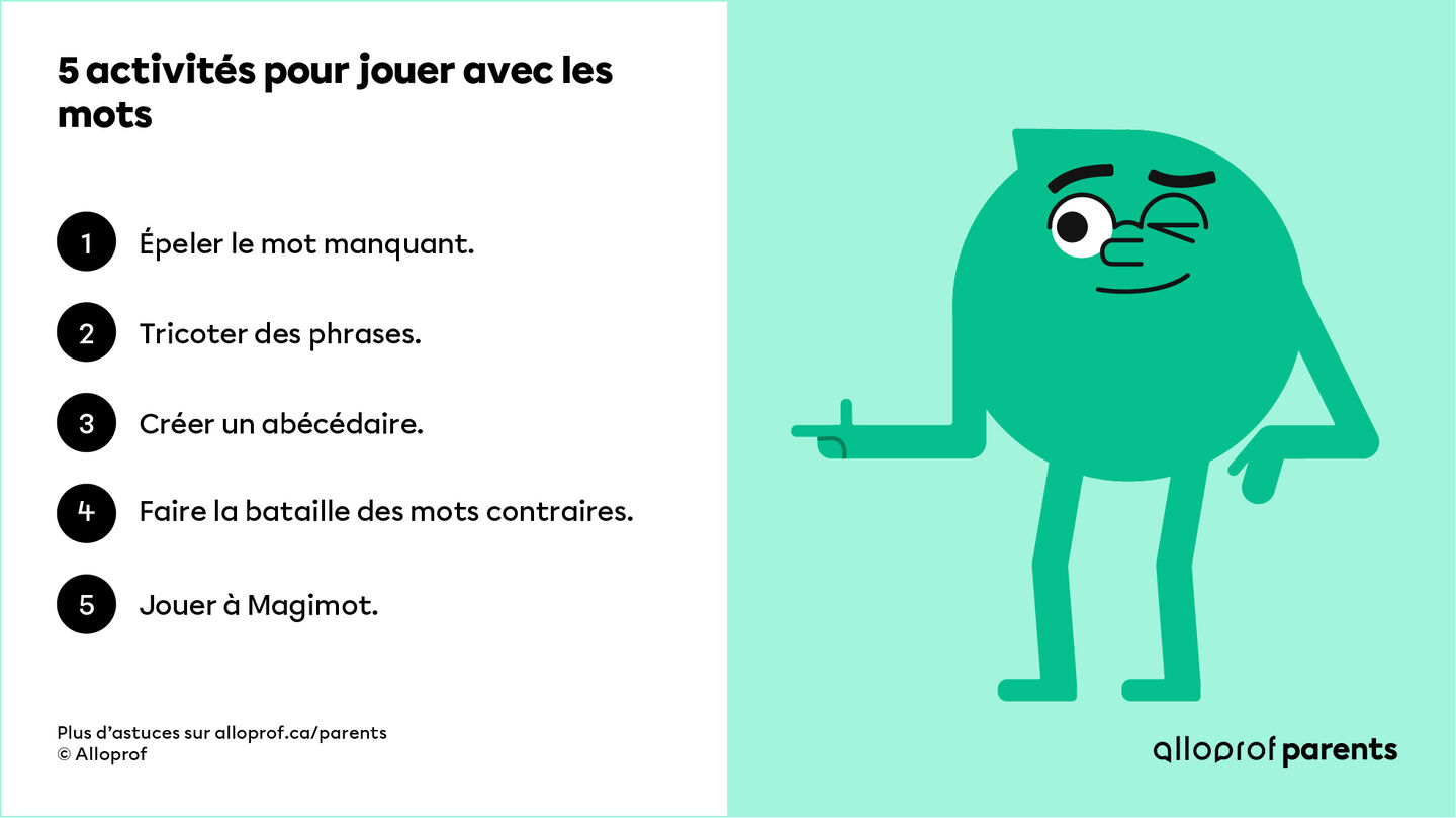 5 activités pour jouer avec les mots | Alloprof