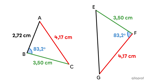 Les conditions minimales d'isométrie des triangles | Secondaire | Alloprof