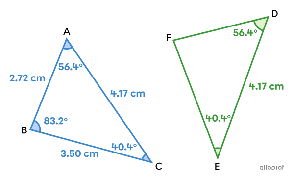 The Minimum Conditions for Congruent Triangles | Secondaire | Alloprof