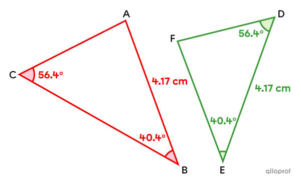 The Minimum Conditions for Congruent Triangles | Secondaire | Alloprof