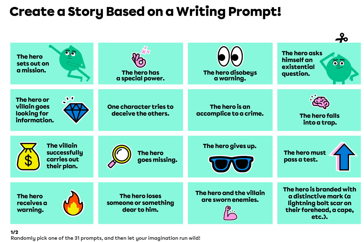 Create a Story Based on a Writing Prompt | Learning activity | Alloprof