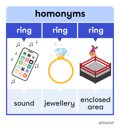 Homonyms, Homophones & Homographs | Alloprof