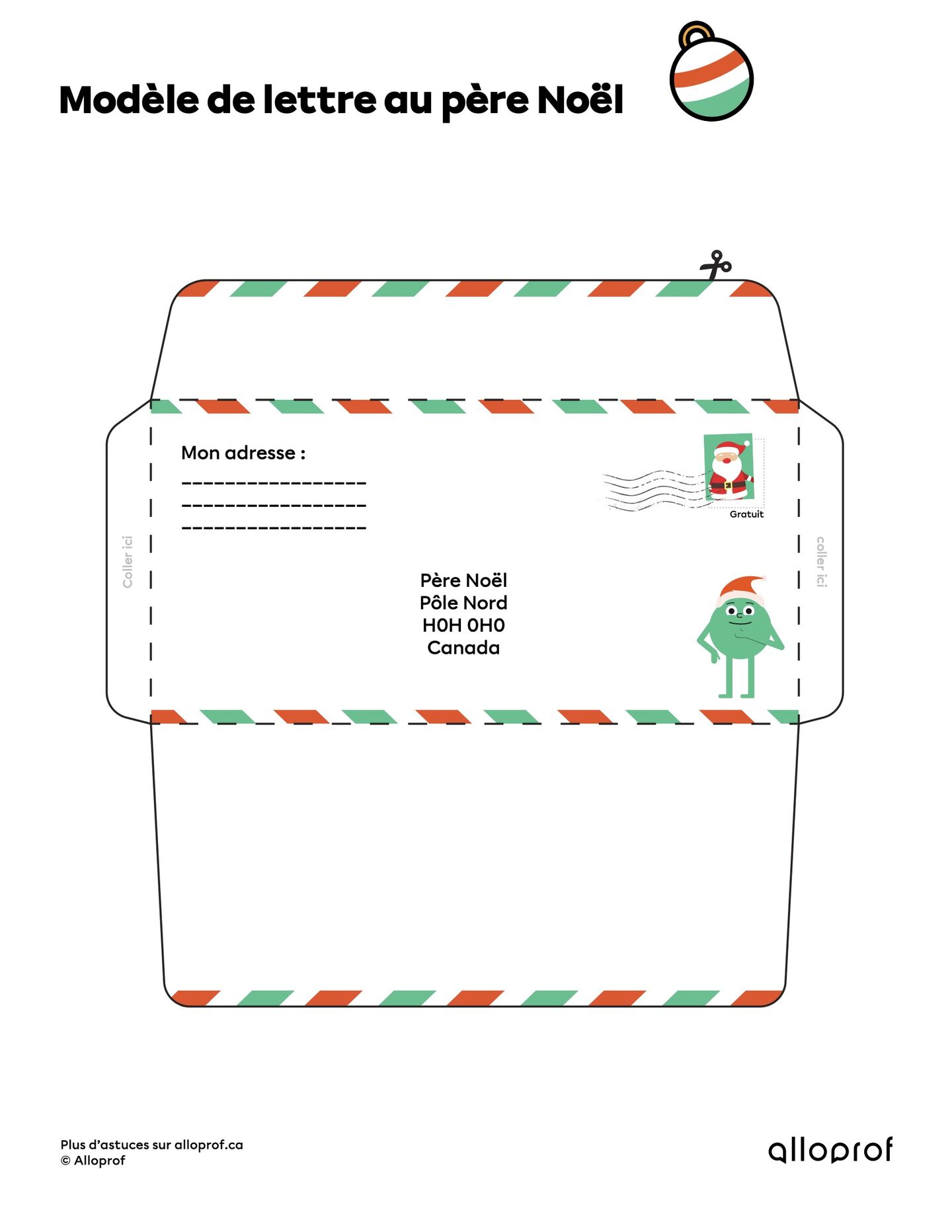 Modèle de lettre au père Noël | Alloprof