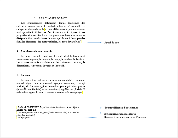 La note en bas de page | Alloprof