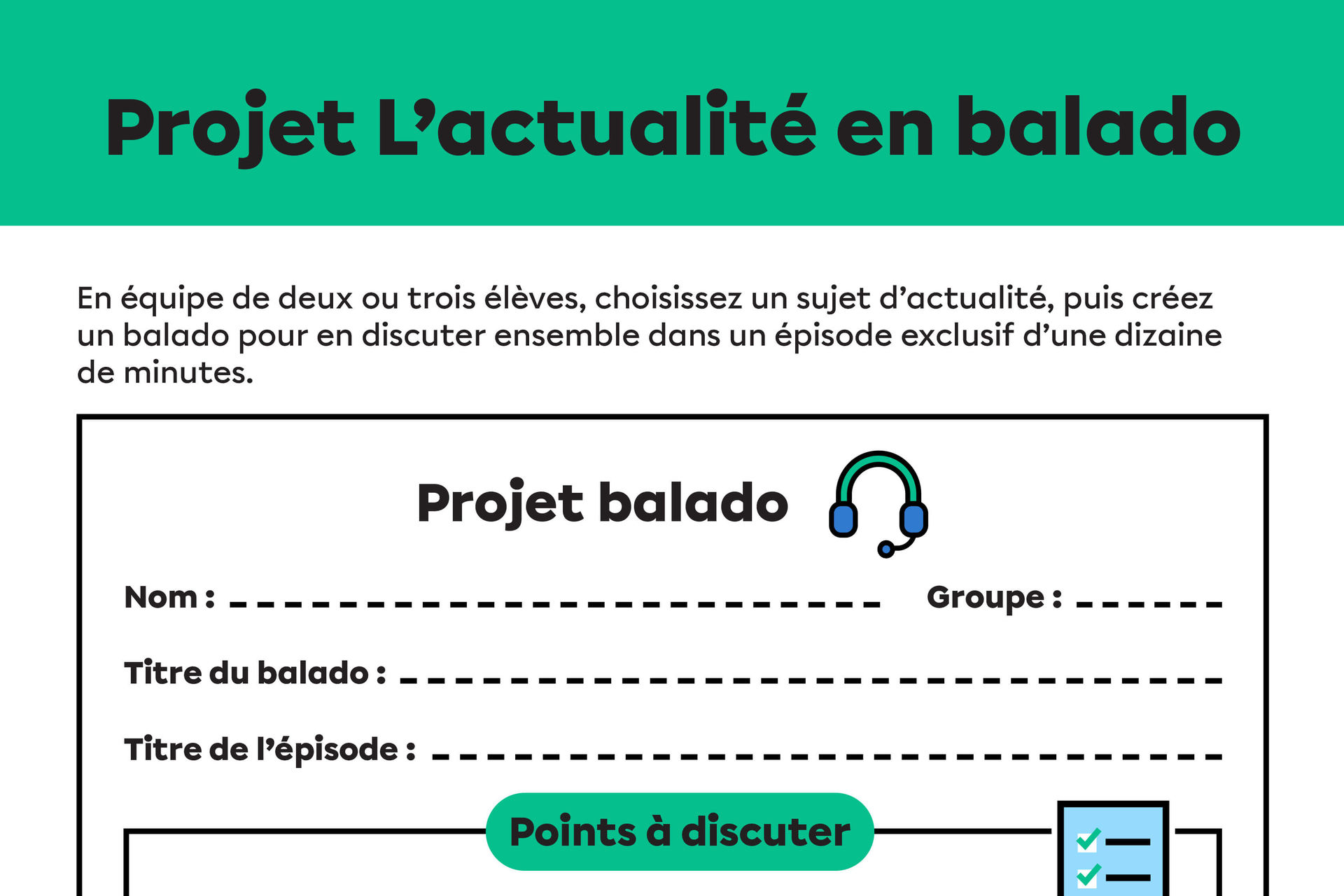 L’actualité en balado | Activité d'apprentissage | Alloprof