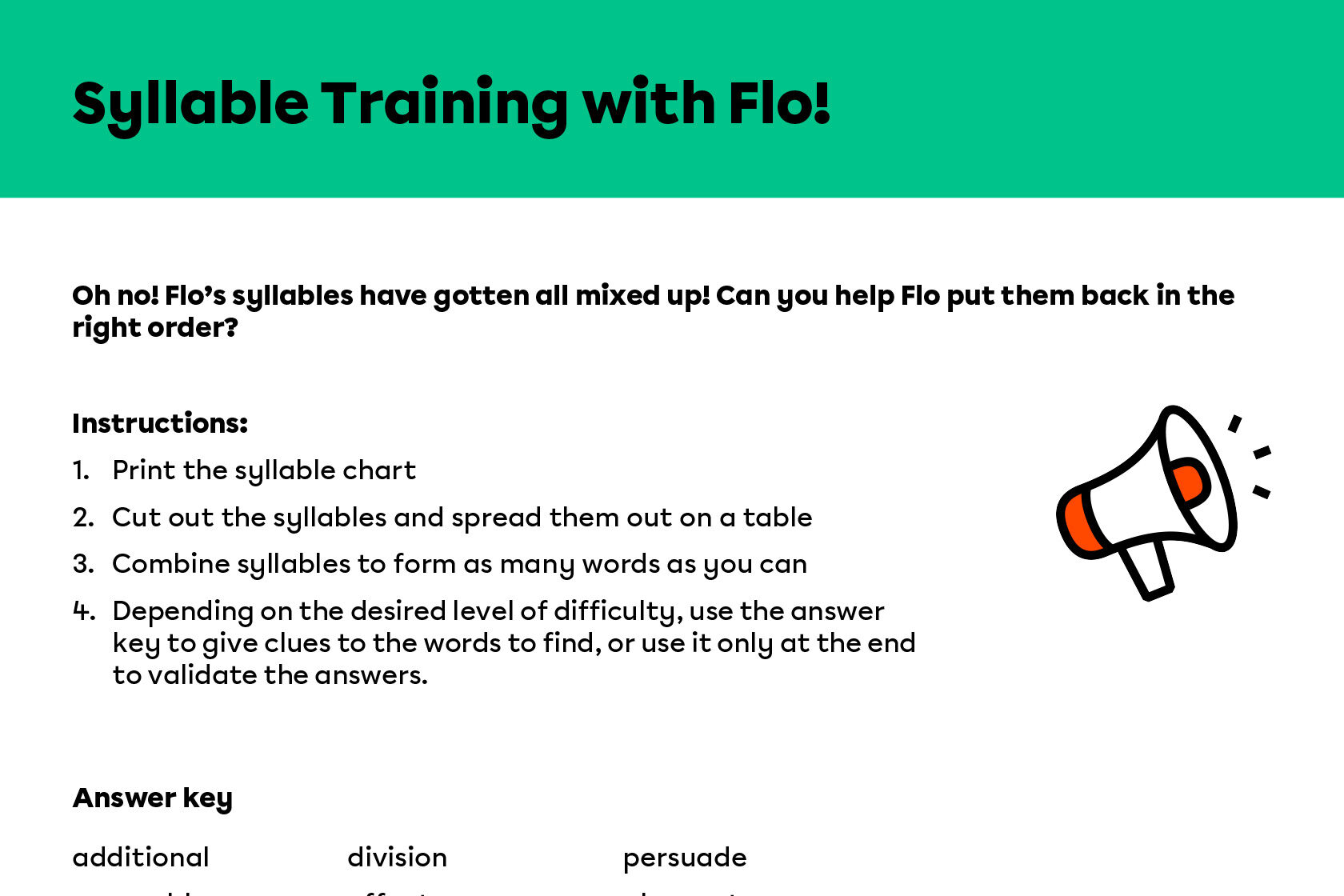 Syllable Training with Flo! | Alloprof