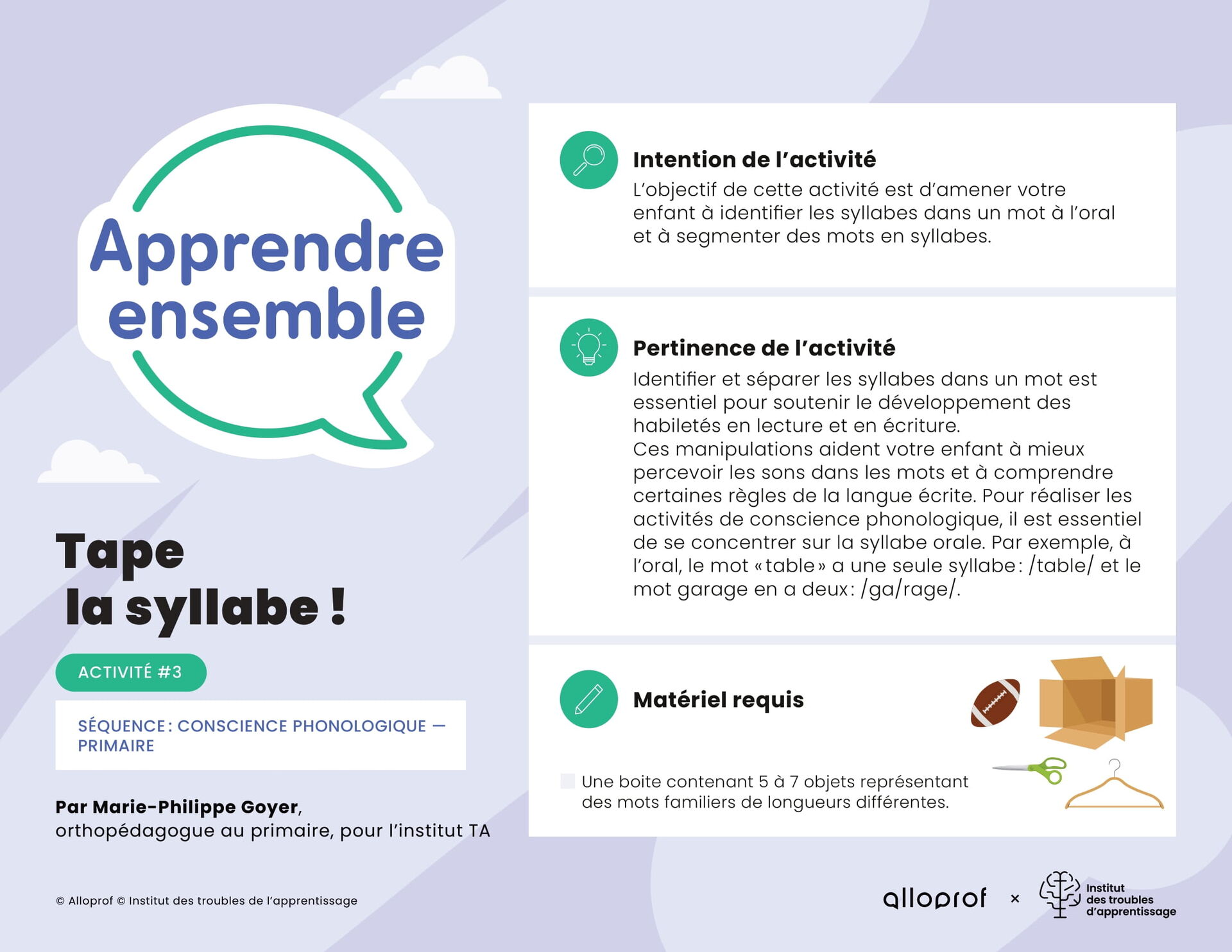 Conscience phonologique au primaire | Alloprof