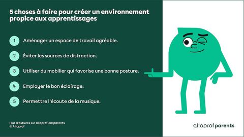 Étudier dans un environnement propice aux apprentissages | Alloprof