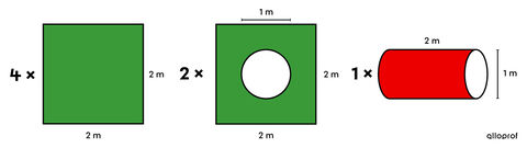 L'aire des solides décomposables | Secondaire | Alloprof
