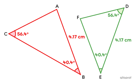The Minimum Conditions for Congruent Triangles | Secondaire | Alloprof
