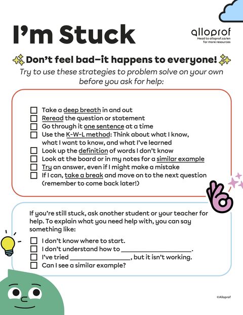 Poster: I’m Stuck | Alloprof