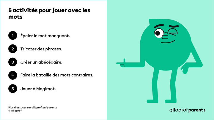5 activités pour jouer avec les mots | Alloprof