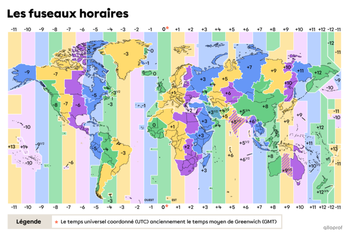 Les fuseaux horaires | Secondaire | Alloprof