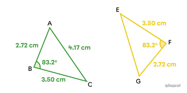 The Minimum Conditions for Congruent Triangles | Secondaire | Alloprof