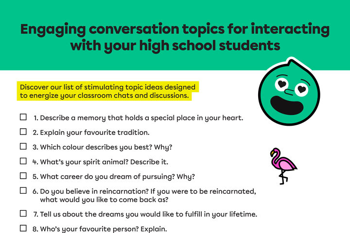Engaging Conversation Topics for Interacting with Your Students | Alloprof