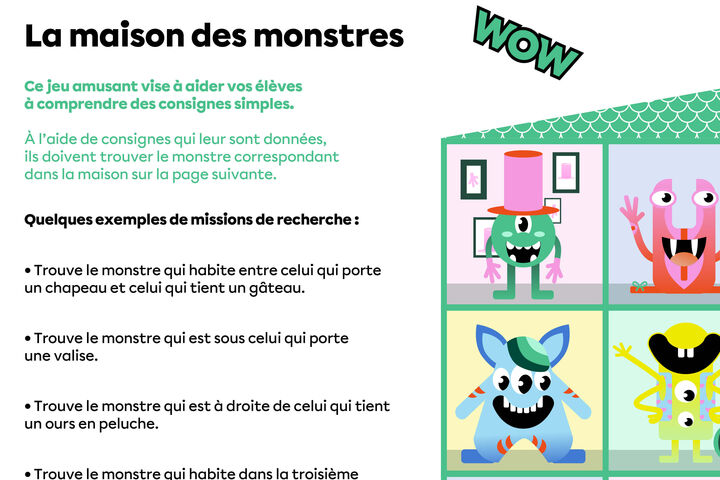 Jeu pédagogique : La maison des monstres | Alloprof
