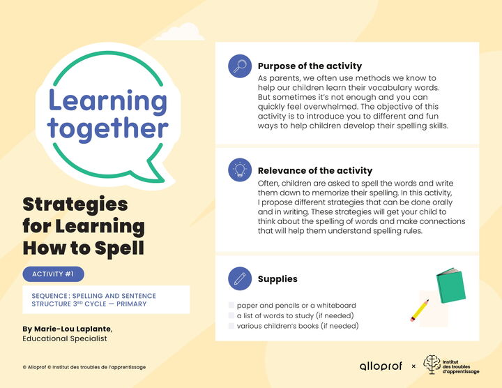 Spelling Rules (3rd cycle primary) | Alloprof